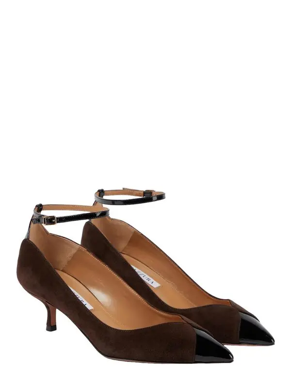 AQUAZZURA Pinot 50 Suede Pumps - Brown