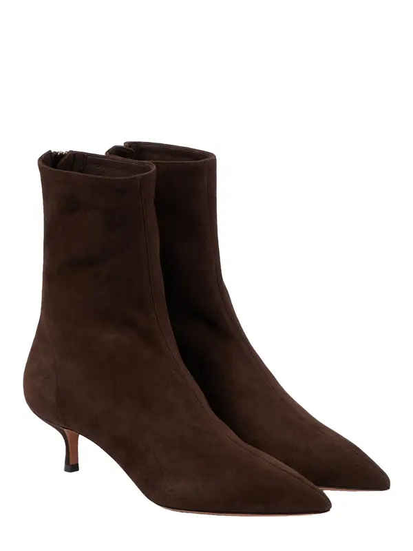 AQUAZZURA Montmartre 50 Suede Ankle Boots - Brown