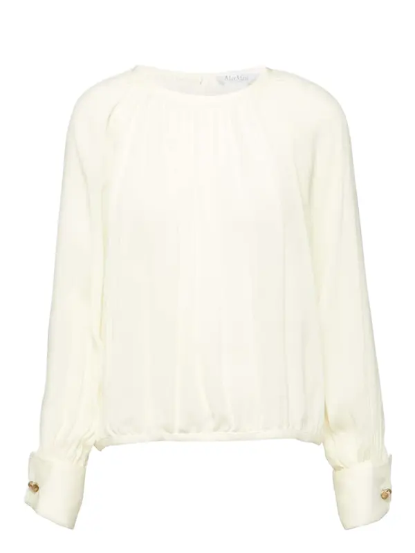 Max Mara Narvel Silk Crêpe Top - White