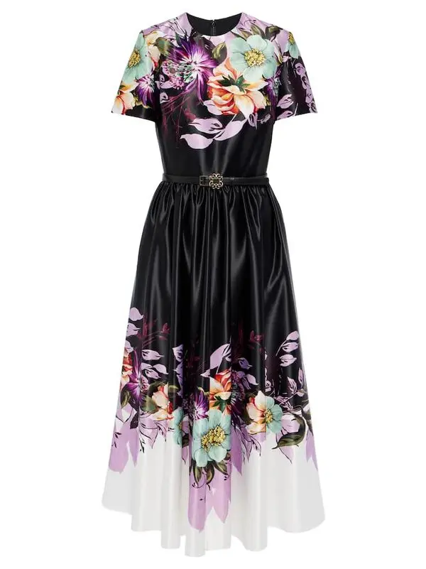 Elie Saab Floral Midi Dress - Multicoloured