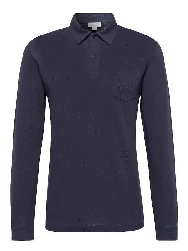 Sunspel Riviera Cotton Polo Shirt - Blue