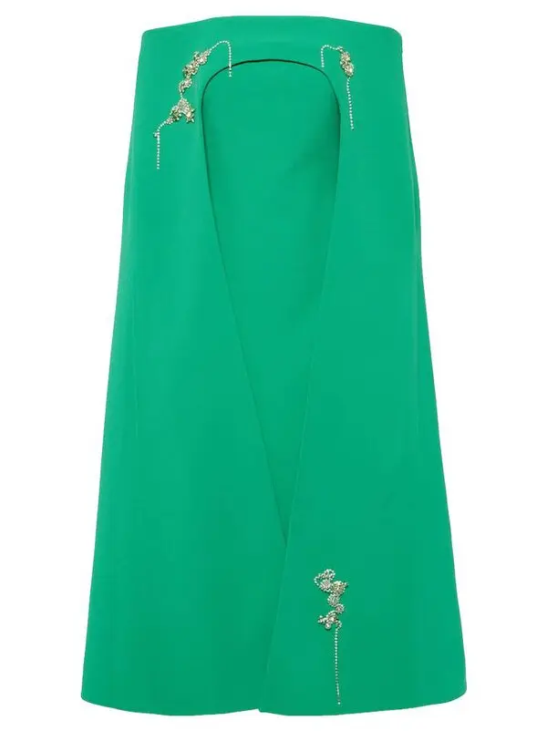 Safiyaa Rowan Manorel Embellished Caped Dress - Green