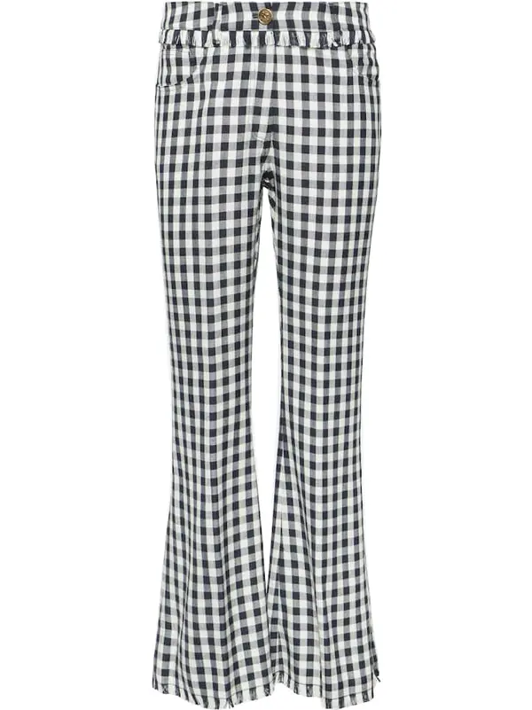 Etro Gingham Flared Pants - Black