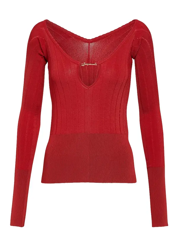 Jacquemus Le Haut Pralu Off-shoulder Sweater - Red