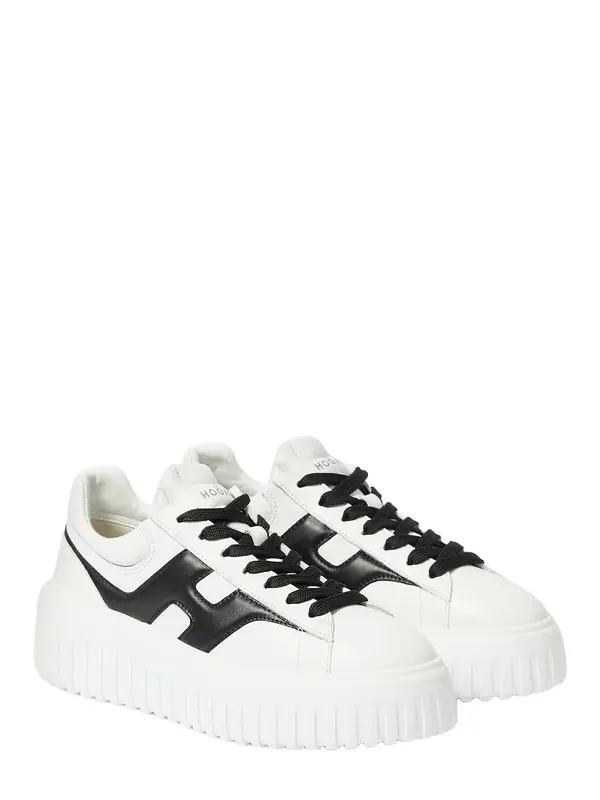 Hogan H-stripes Leather Sneakers - White