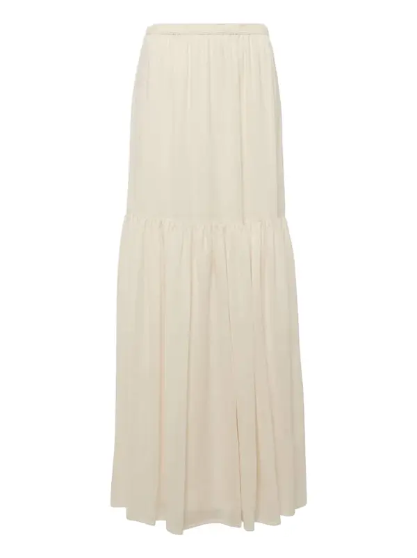Max Mara Cafila Pleated Maxi Skirt - White