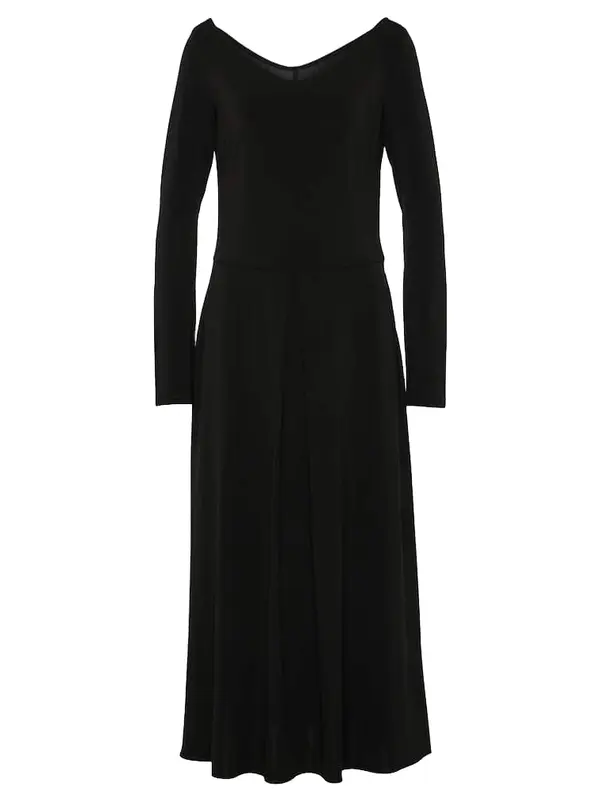 Max Mara Valido Pleated Maxi Dress - Black