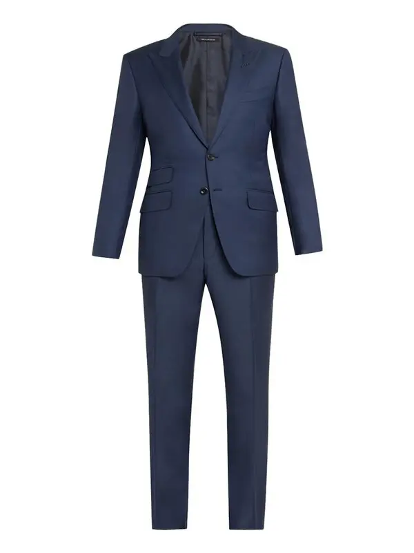 TOM FORD Modern Fit Sharkskin Suit - Navy