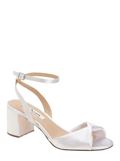 Nina Nigella Glitter Ankle-wrap Sandal - White