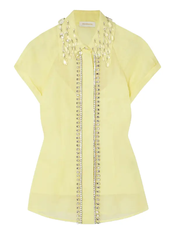 Zimmermann Matchmaker Crystal-embellished Shirt - Yellow