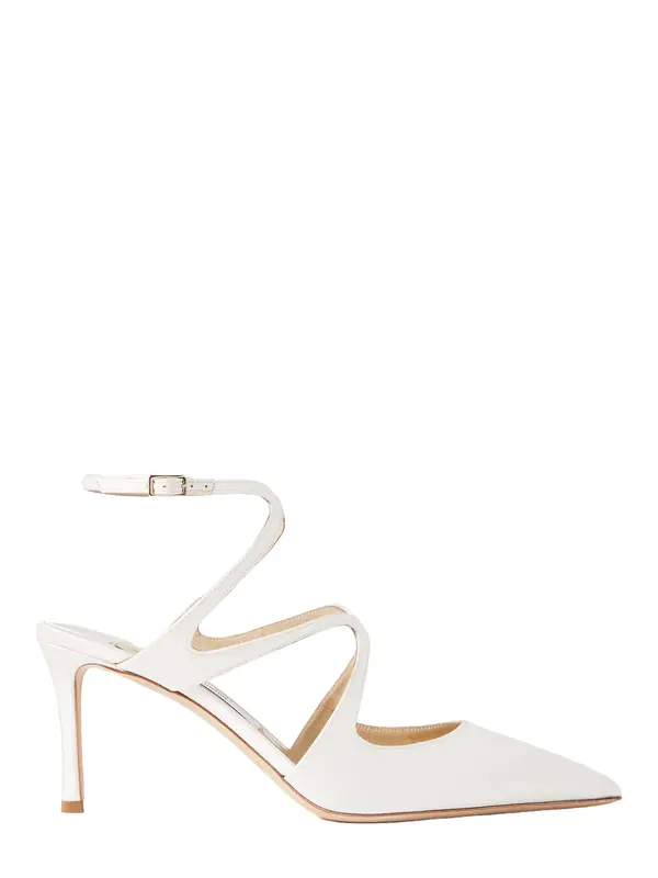 JIMMY CHOO Azia 95 Satin Pumps - White
