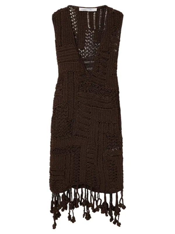 Christopher Esber Ramener Rope Crocheted Midi Dress - Brown