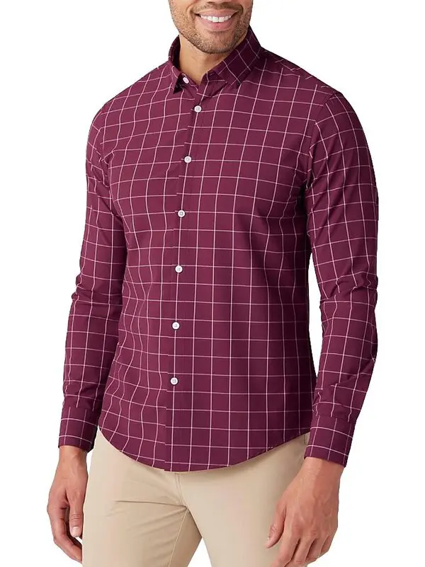 Mizzen+main Leeward No Tuck Dress Shirt - Garnet Washington Plaid