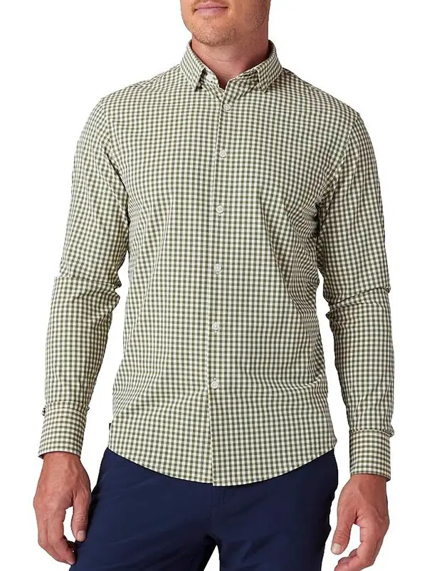 Mizzen+main Leeward No Tuck Dress Shirt - Sage Gingham
