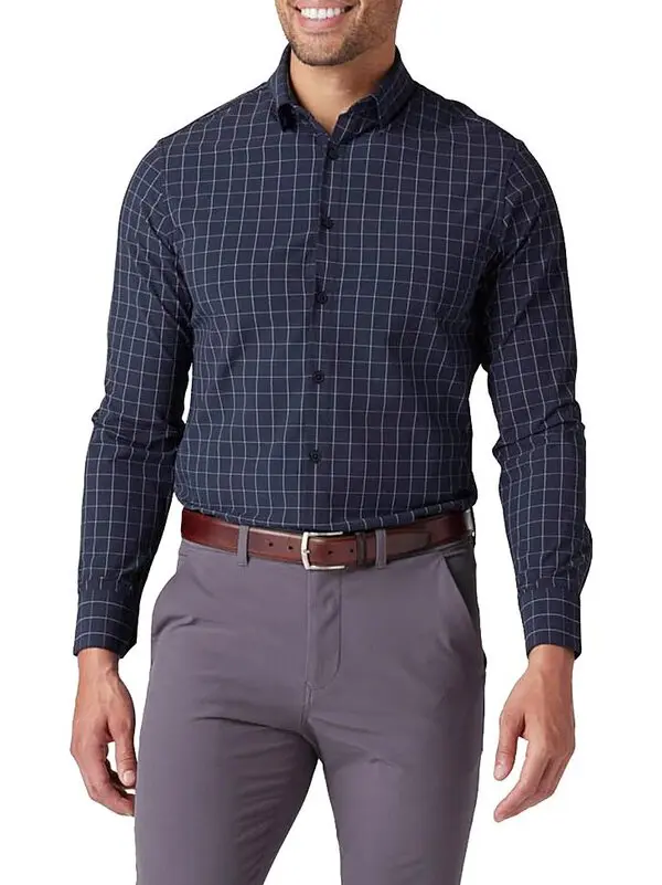Mizzen+main Leeward Dress Shirt - Navy Lexington Plaid