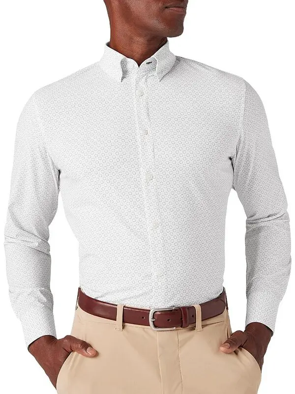 Mizzen+main Leeward Dress Shirt - White Medallion Print