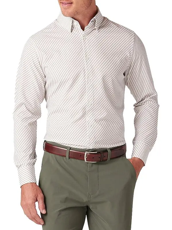 Mizzen+main Leeward Dress Shirt - White Pong Print