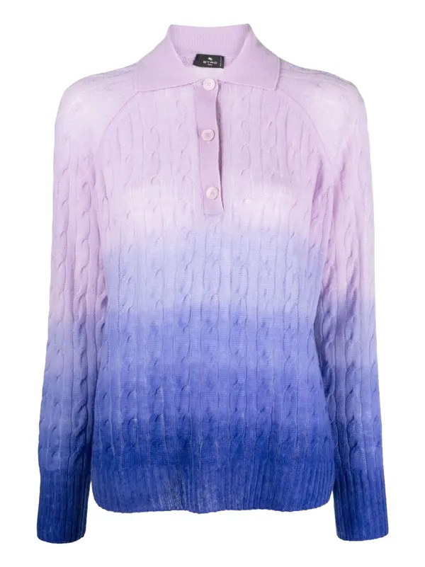 Etro Ombré-effect Wool Jumper - Purple