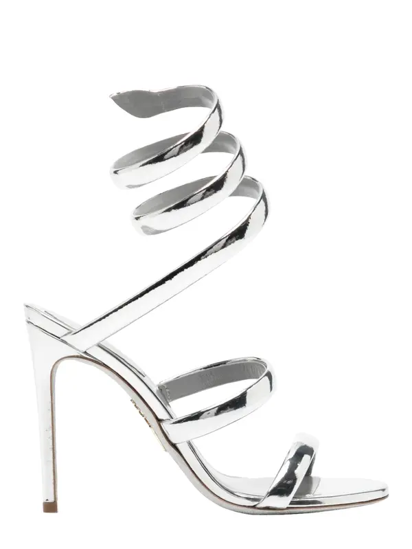 Rene Caovilla Cleo 100mm Leather Sandals - Silver