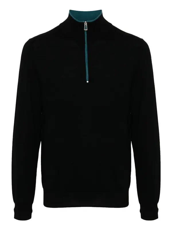 Paul Smith Embroidered Merino Wool Jumper - Black