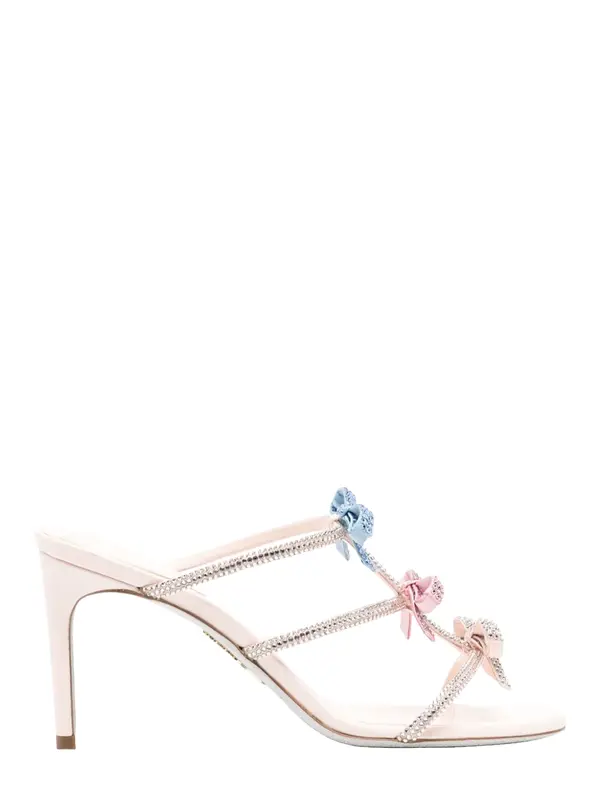 Rene Caovilla 100mm Crystal-embellished Satin Sandals - Pink
