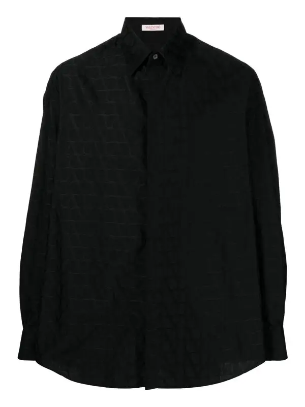 Valentino Garavani Toile Iconographe-print Poplin Shirt - Black