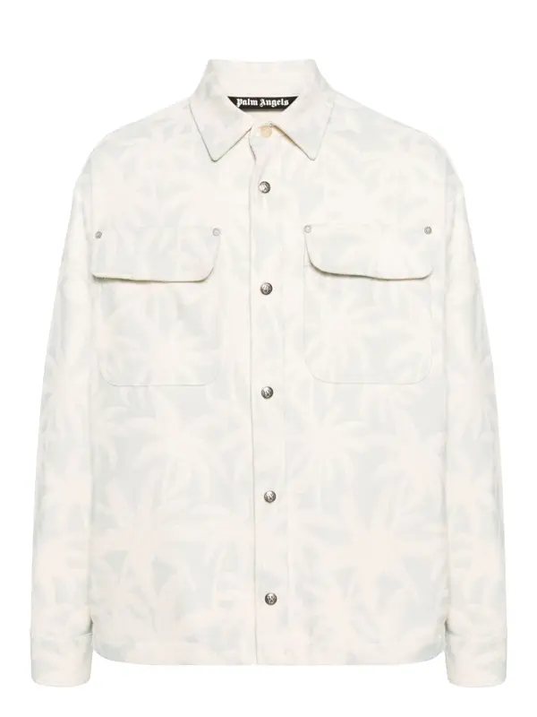 Palm Angels Palms Cotton Overshirt - Blue