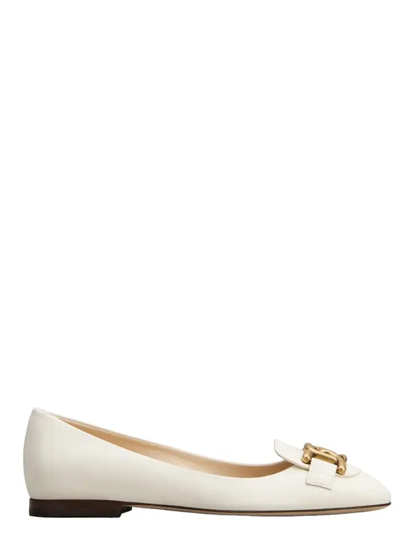 TOD'S Logo-plaque Ballerina Flats - White