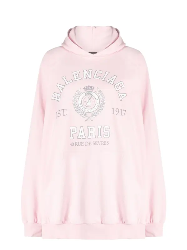 Balenciaga Logo-print Hoodie - Pink