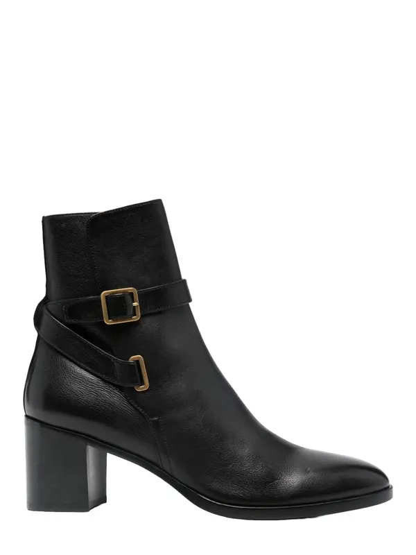 Saint Laurent Dorian 70mm Buckled Biker Boots - Black