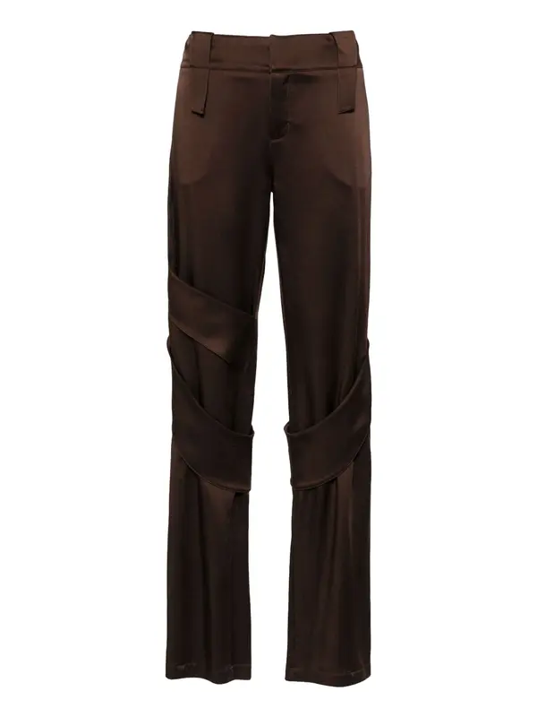 Blumarine Satin Wide-leg Cargo Trousers - Brown