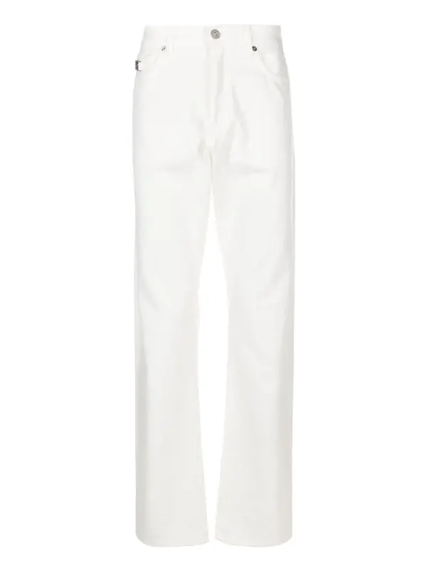 Versace Medusa Head-motif Straight-leg Jeans - White