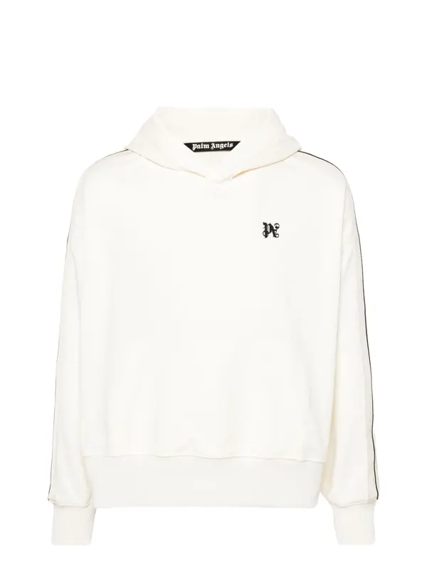 Palm Angels Monogram-embroidered Track Hoodie - White