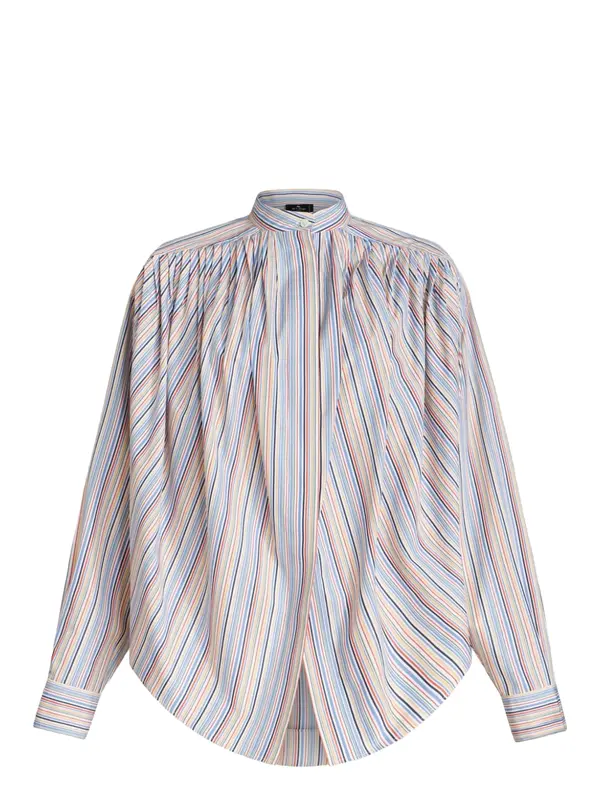 Etro Striped Gathered Blouse - Blue