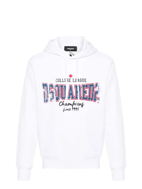 Dsquared2 College League Cotton Hoodie - White