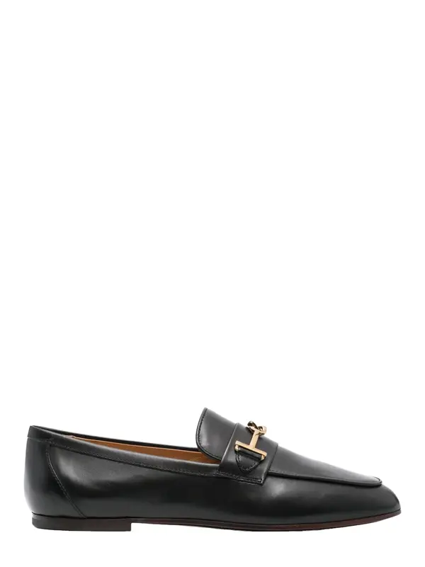TOD'S Buckle-detailed Leather Loafers - Black