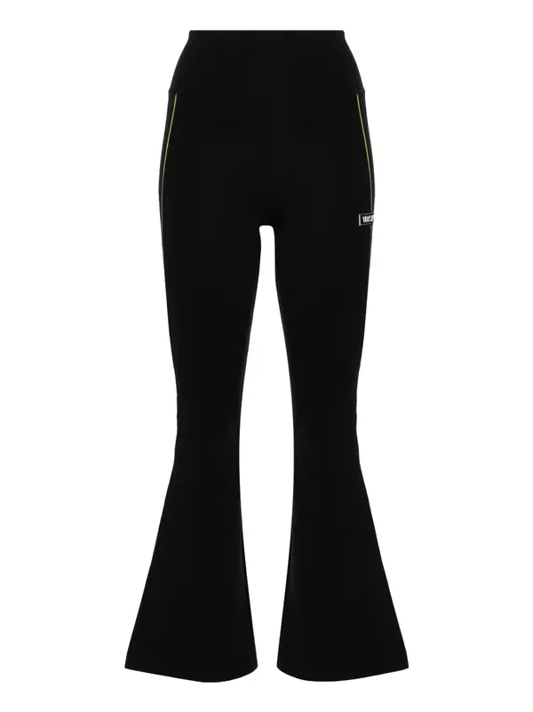 Versace Logo Appliqué Flared Leggings - Black