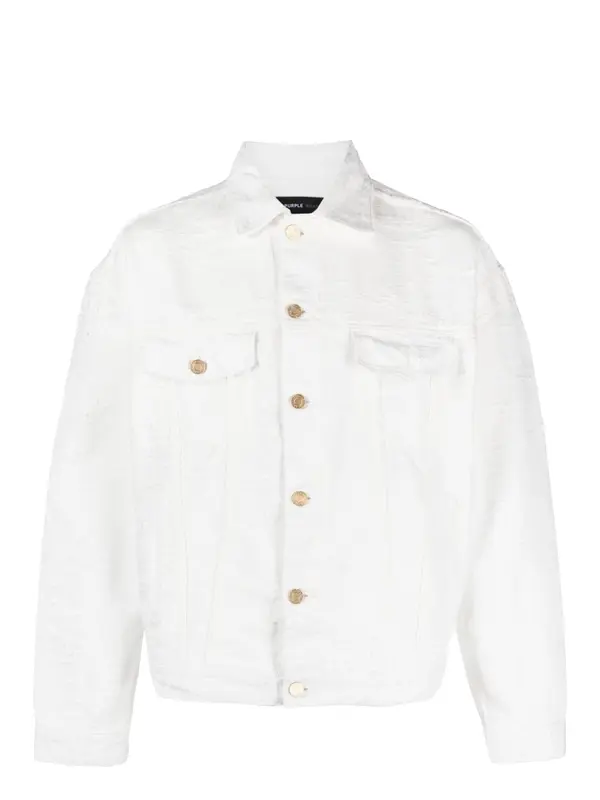 PURPLE BRAND Textured Shirt Jacket - White