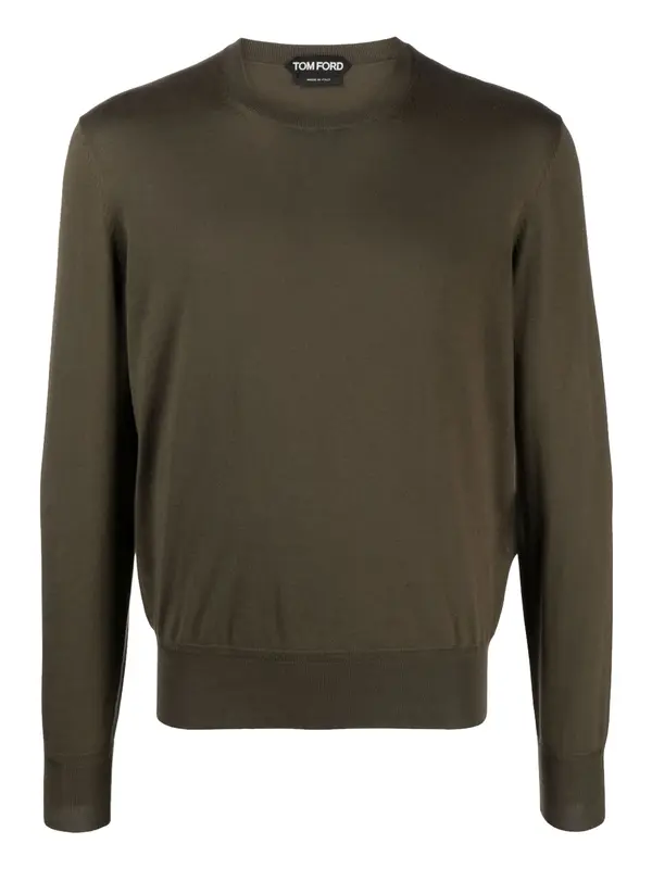 TOM FORD Crew-neck Cotton Jumper - Green
