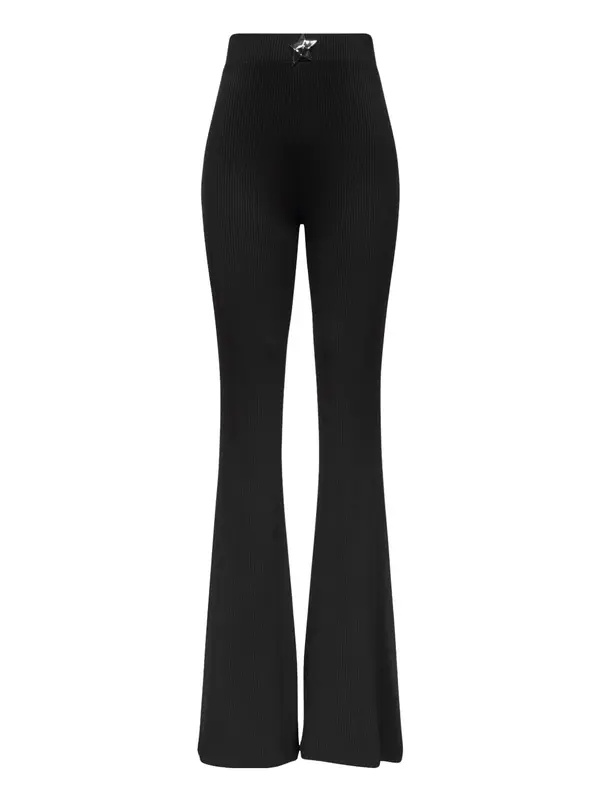 AREA Star-studded Flared Trousers - Black