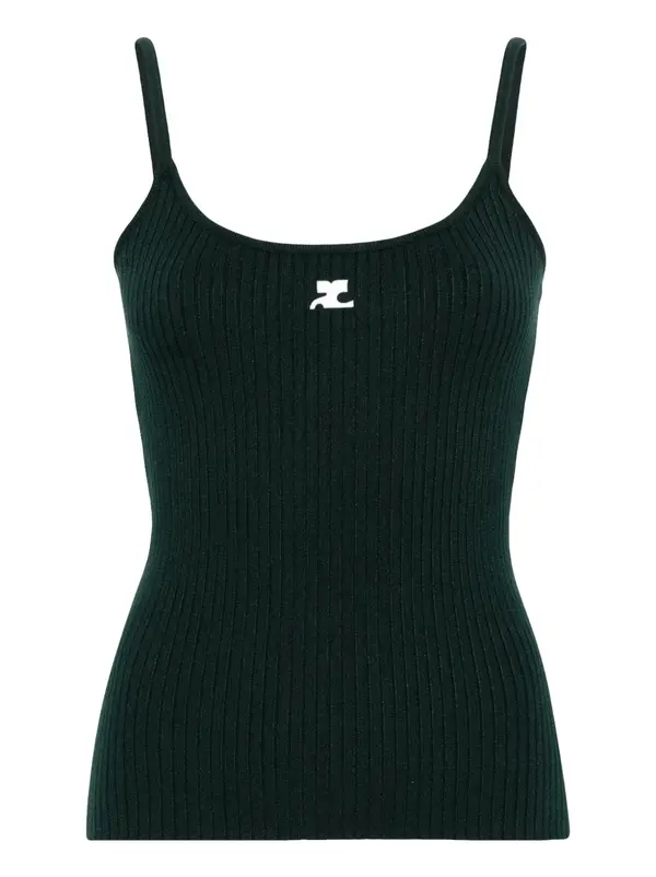 COURREGES Reedition Ribbed Tank Top - Green