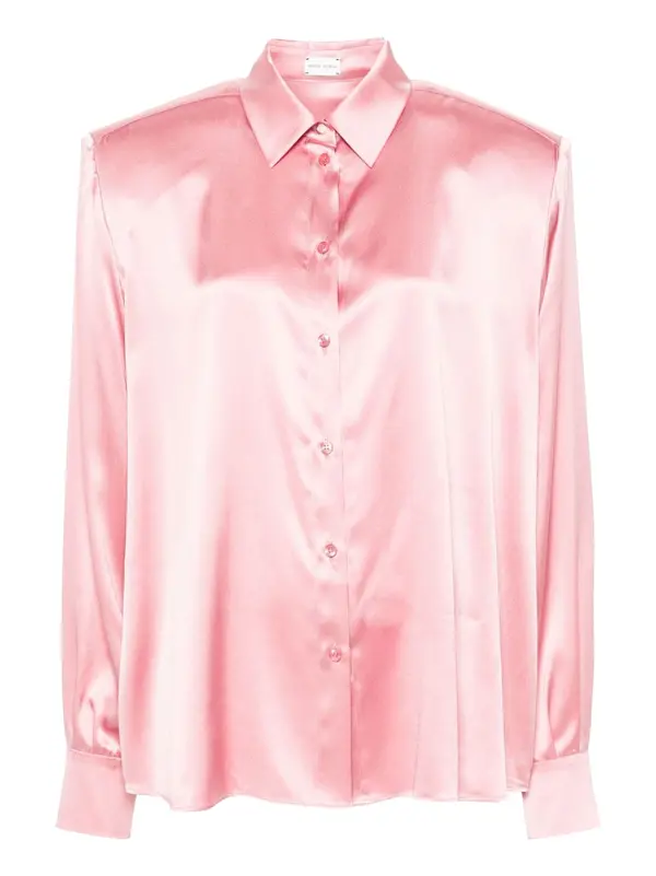 Magda Butrym Long-sleeve Silk Shirt - Pink