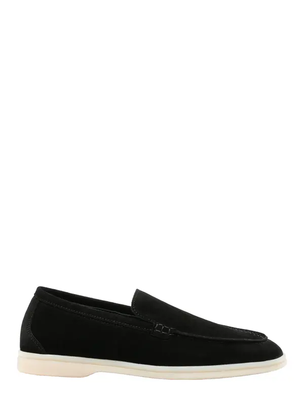 SCAROSSO Ludovica Suede Loafers - Black