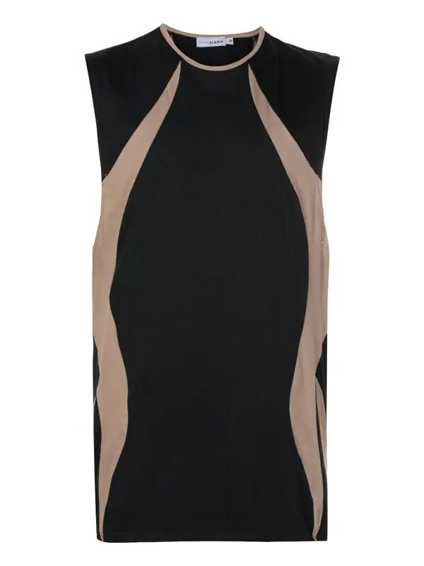 AMIR SLAMA Panelled Round-neck Tank Top - Black