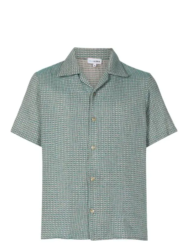 AMIR SLAMA Logo-engraved Jacquard Shirt - Green