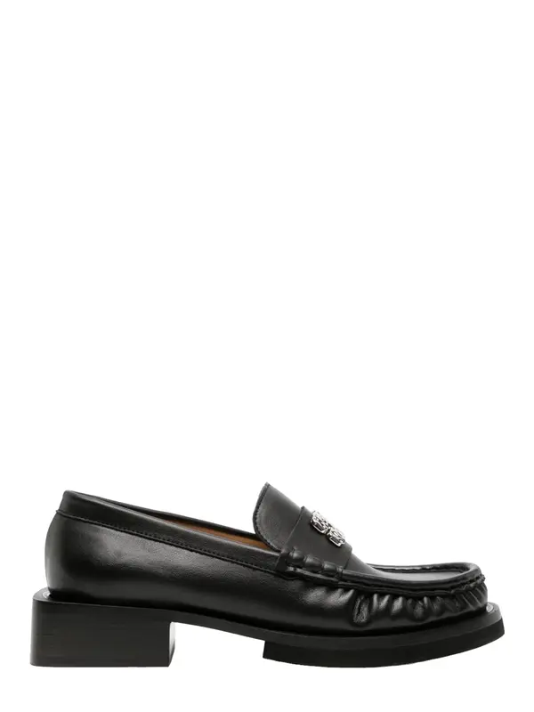 GANNI Butterfly-plaque Loafers - Black