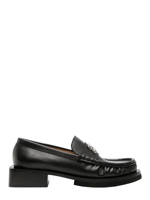 GANNI Butterfly-plaque Loafers - Black
