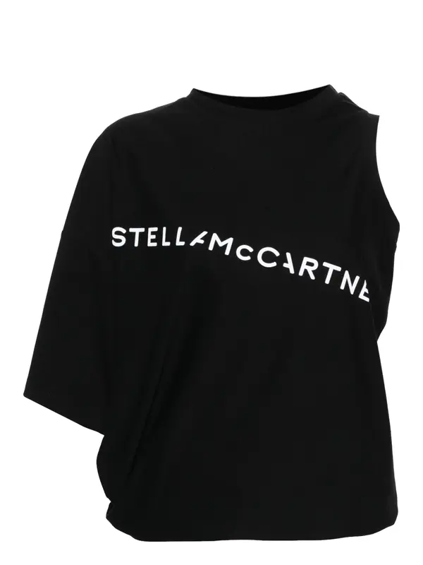 Stella McCartney Asymmetric Cotton Top - Black