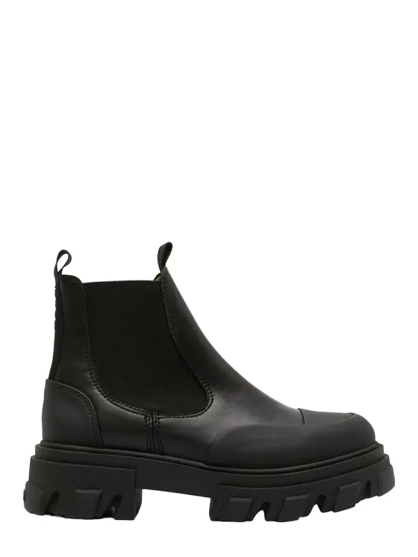 GANNI Leather Chelsea Boots - Black