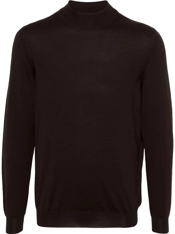Kiton High-neck Jumper - Brown